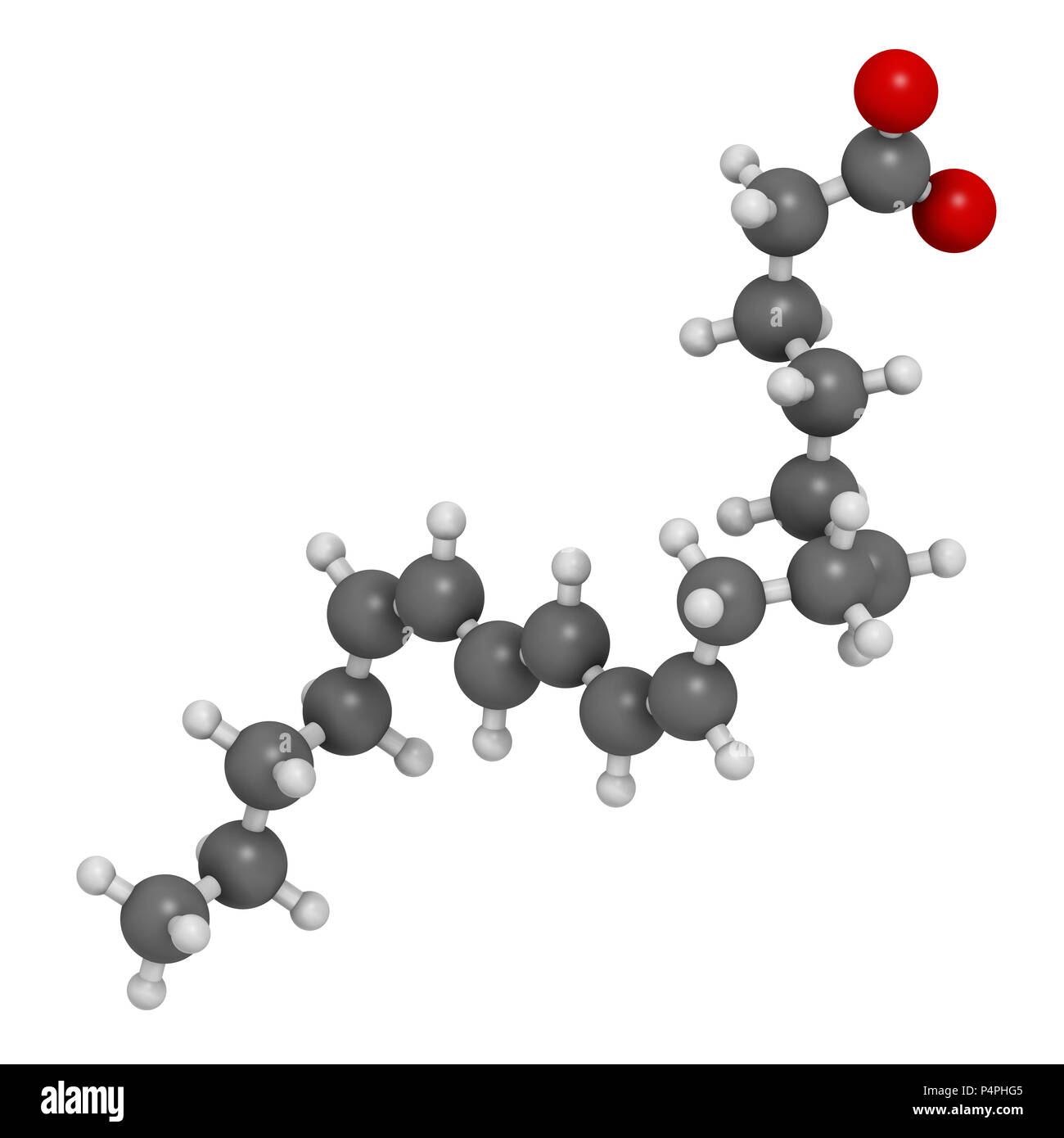 Punicic acid (trichosanic acid) molecule. Fatty acid present in ...