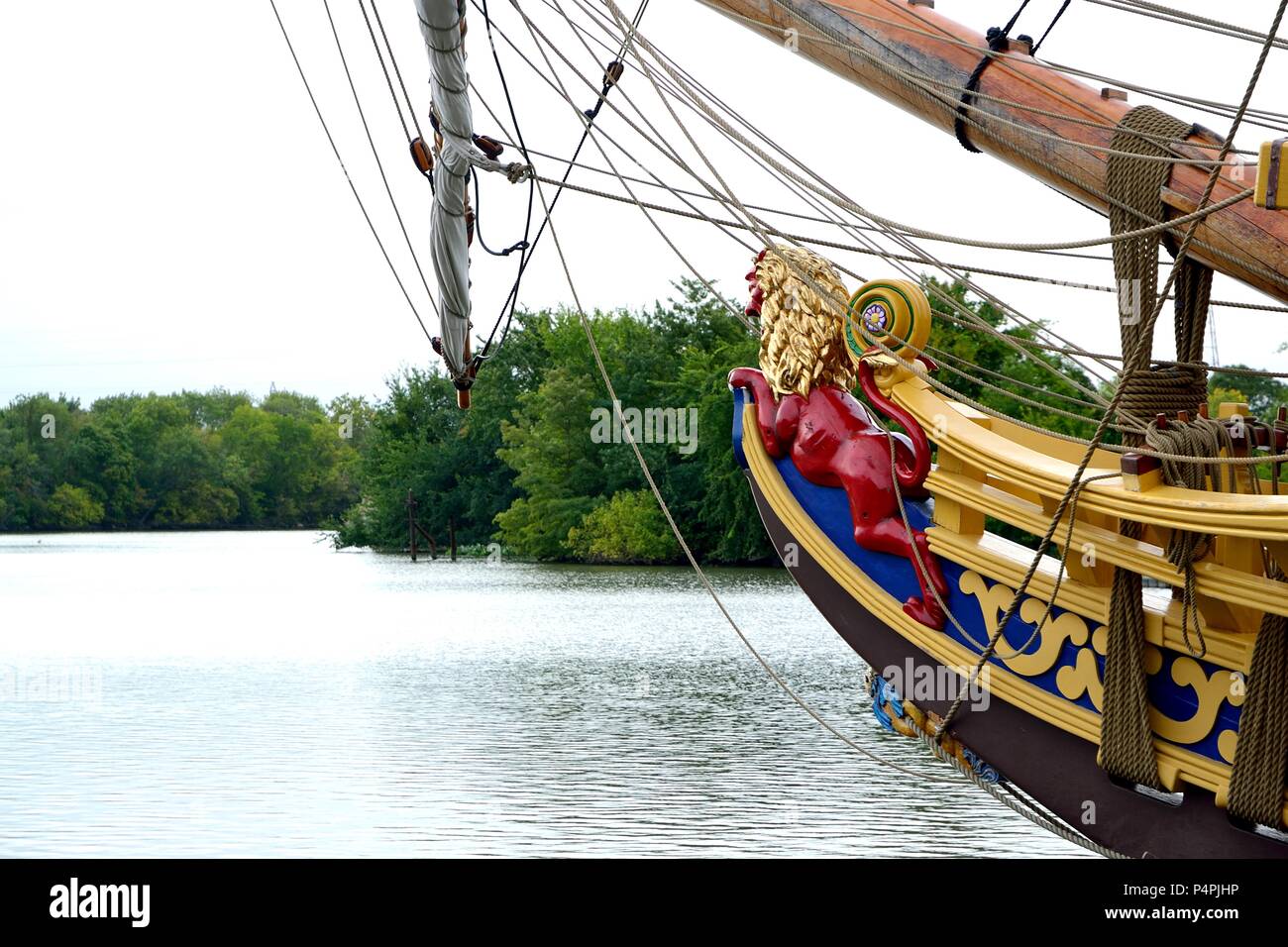 A replica of the 1638 sailing ship Kalmar Nyckel is ported on the ...