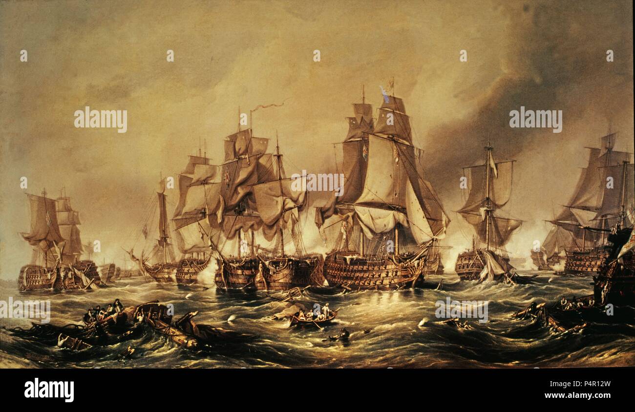 The Battle of Trafalgar. Circa 1836. Oil on canvas (73.7 x 120.7 cm ...