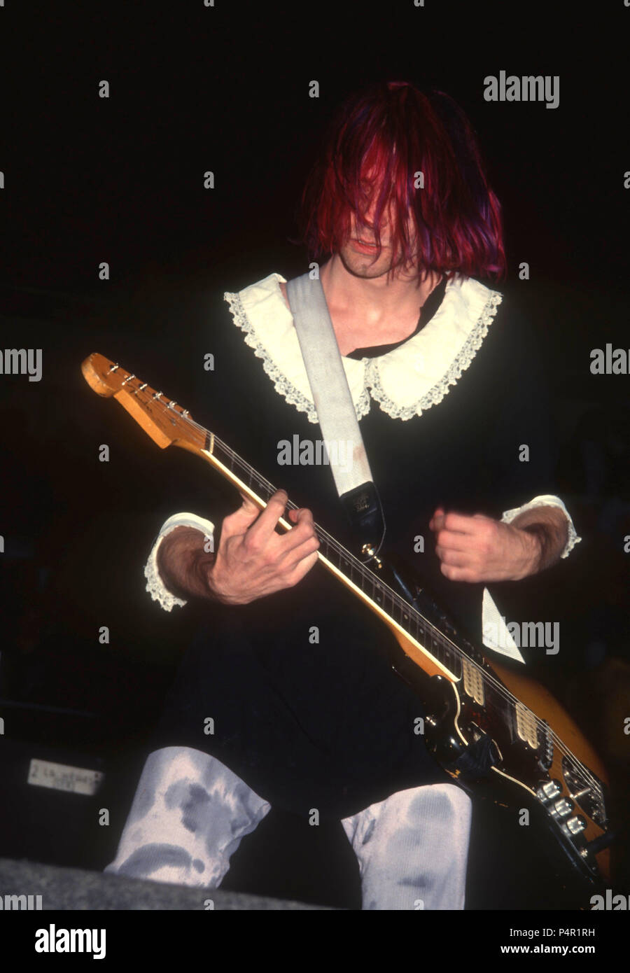 LOS ANGELES, CA - DECEMBER 27: Singer Kurt Cobain of Nirvana performs ...