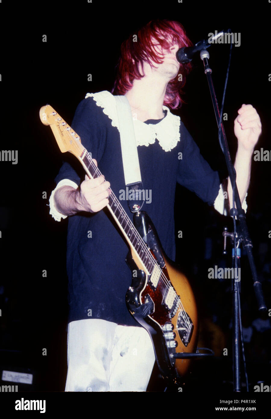 LOS ANGELES, CA - DECEMBER 27: Singer Kurt Cobain of Nirvana performs ...