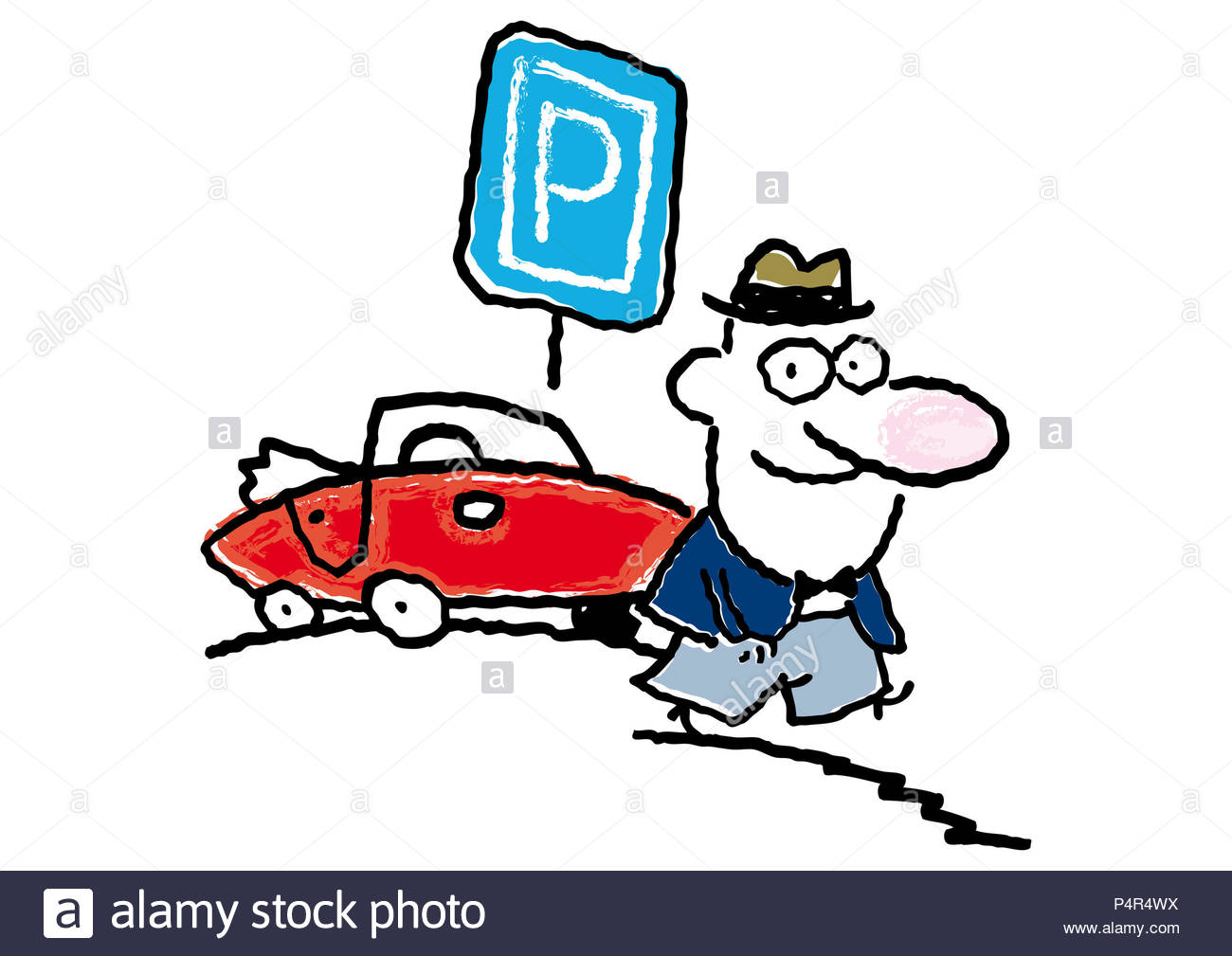 Drawing Parking Sign Road Street Stock Photos & Drawing Parking Sign ...