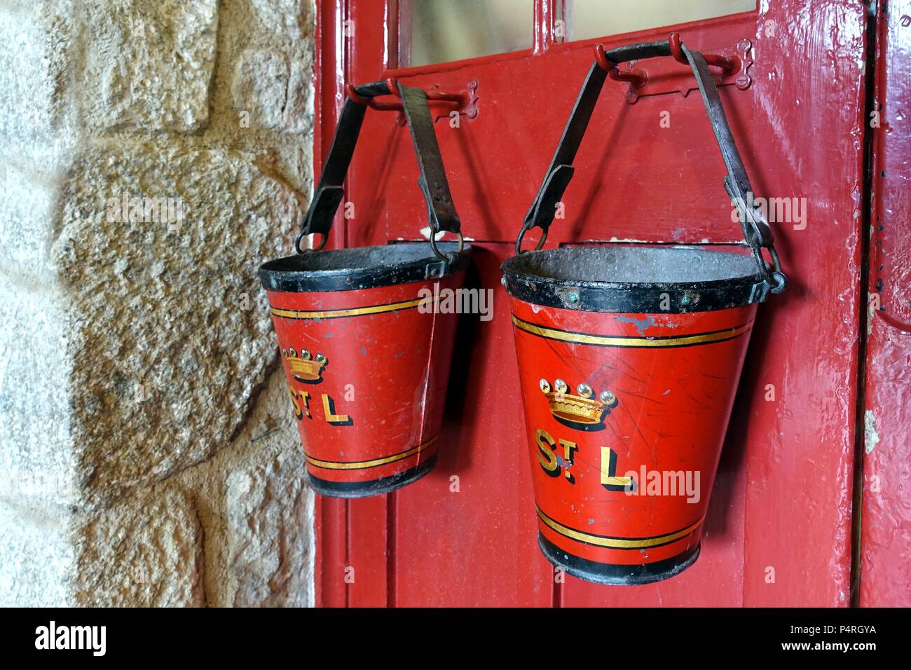 Marazion, Cornwall, UK - April 13 2018: Two old fashioned vintage ...