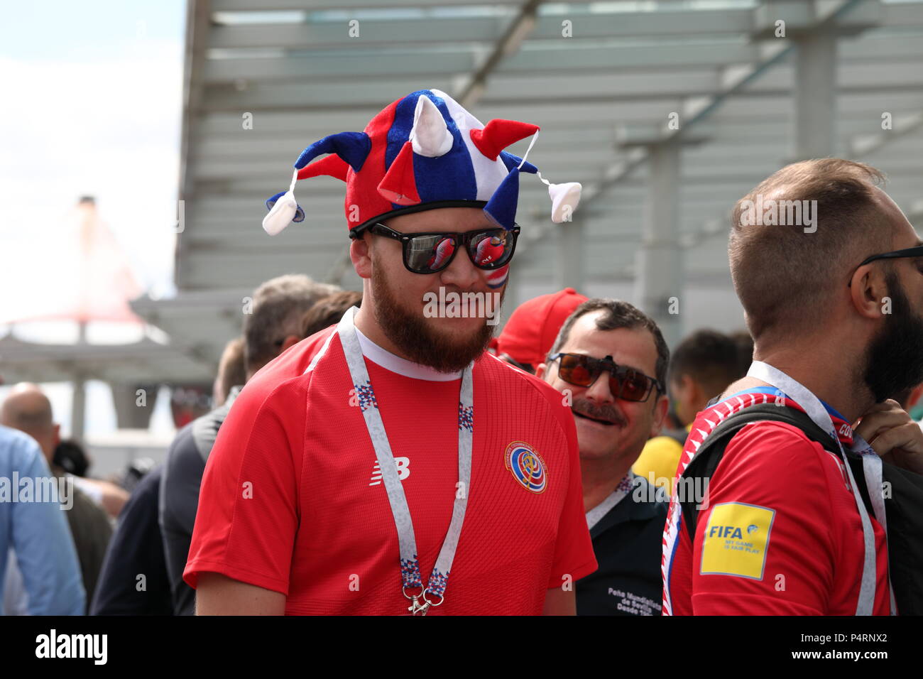 St. Petersburg, Russia - June 22, 2018: Russian football fans at the ...