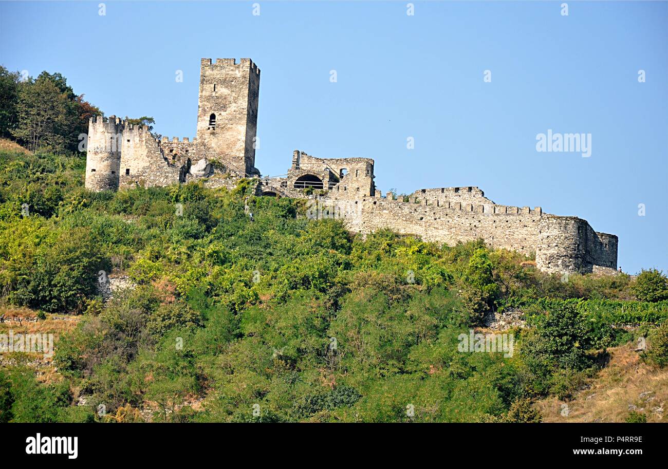 ruins castle, village Spitz, Austria, Europe Stock Photo - Alamy