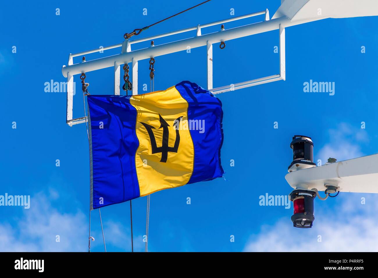 Barbados flag on ship hi-res stock photography and images - Alamy