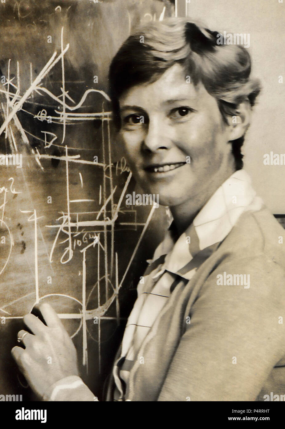 Helen at the blackboard in 1975 or 1976, at the time she and Roberto ...
