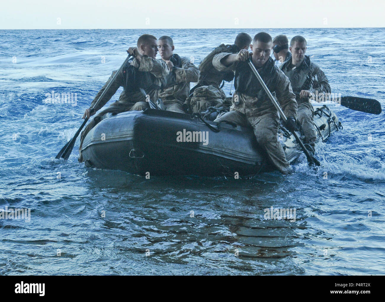 U.S. Marines assigned to the 31st Marine Expeditionary Unit launch a ...