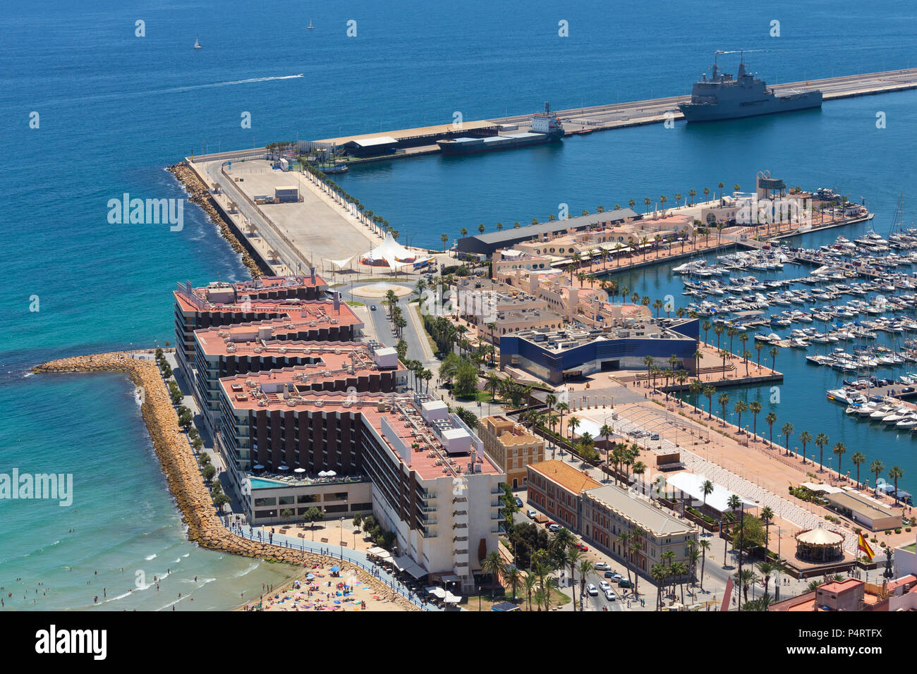 alicante harbor spain from above Stock Photo - Alamy