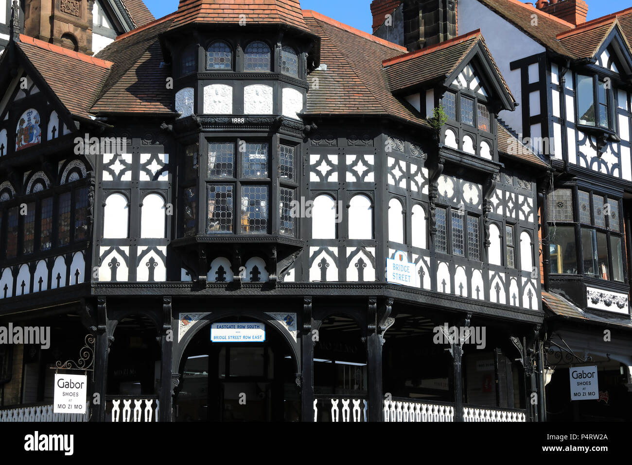 The black and white historical buildings of Eastgate Row South and ...