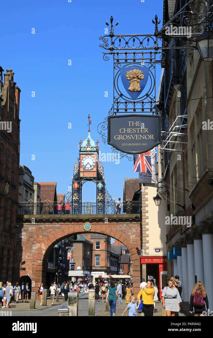 The much photographed and landmark Eastgate Clock, on Eastagte, in ...