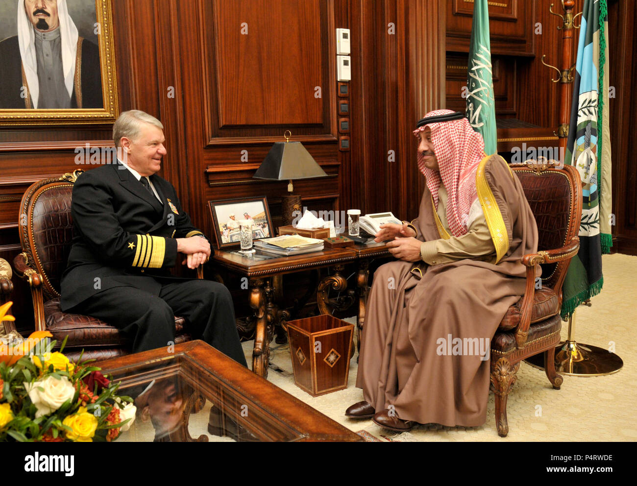 U.S. Navy Adm. Gary Roughead, the chief of Naval Operations, meets with ...