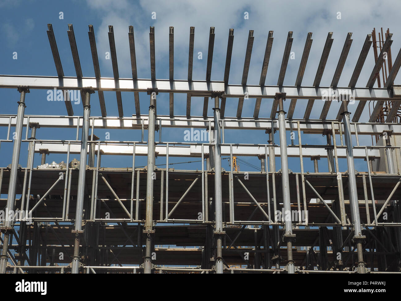 temporary scaffold for construction works at building site Stock Photo ...