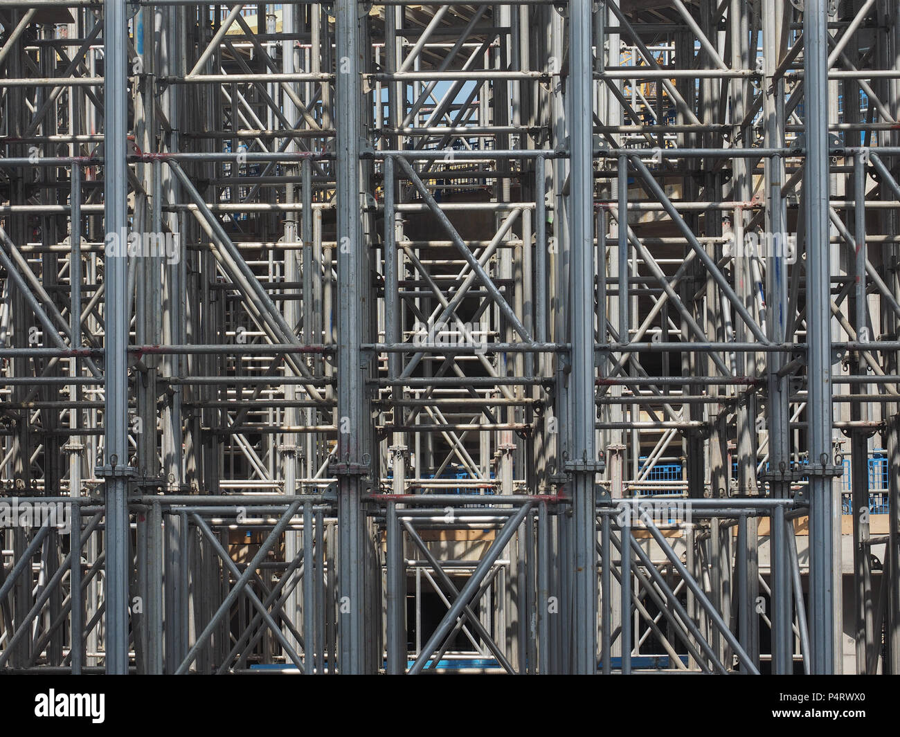 temporary scaffold for construction works at building site Stock Photo ...