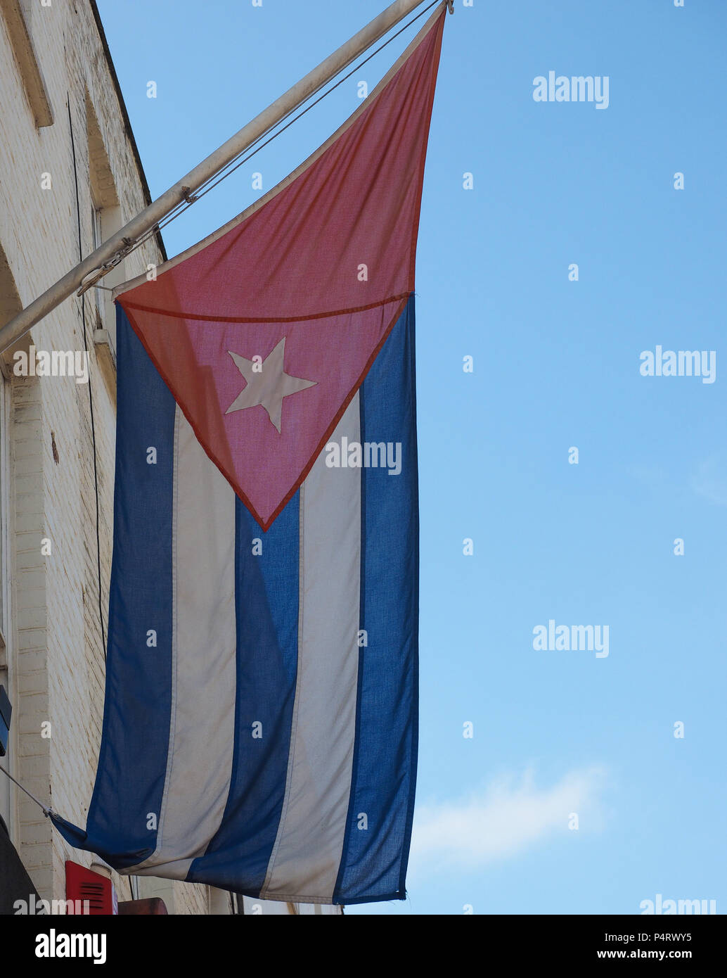 the Cuban national flag of Cuba, America Stock Photo - Alamy