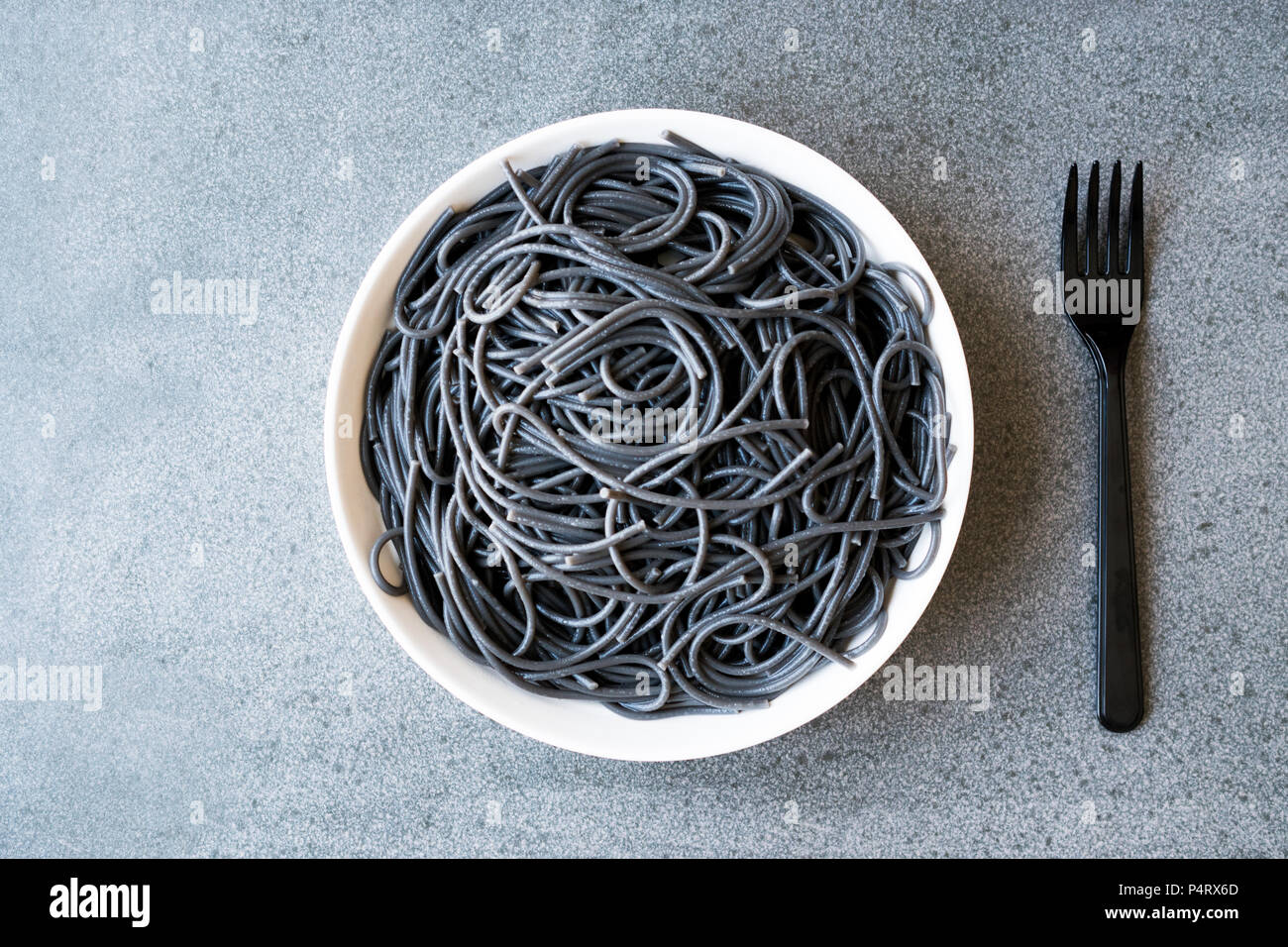 Black Spaghetti Pasta Flavored with Squid ink Cuttlefish or Inkfish ...