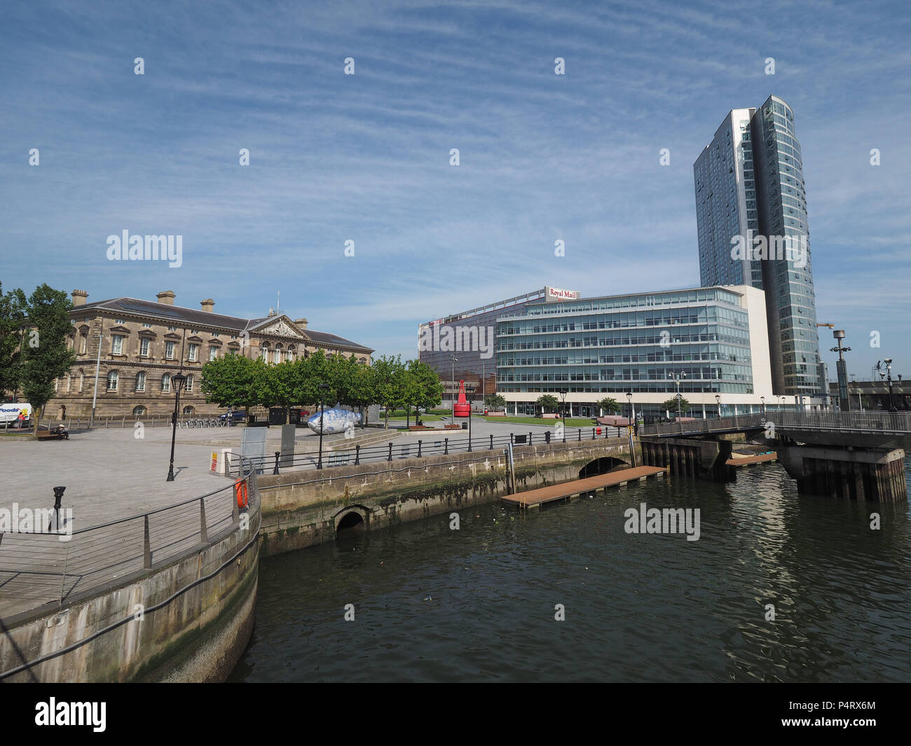 BELFAST, UK - CIRCA JUNE 2018: Panoramic view of River Lagan Stock ...