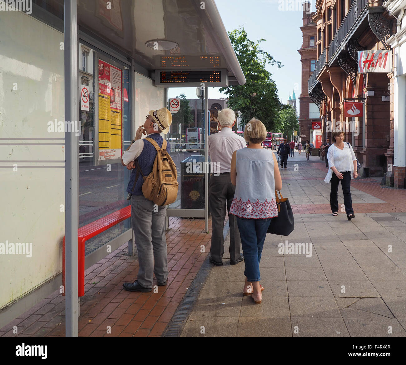 BELFAST, UK - CIRCA JUNE 2018: View of the city of Belfast, with people ...
