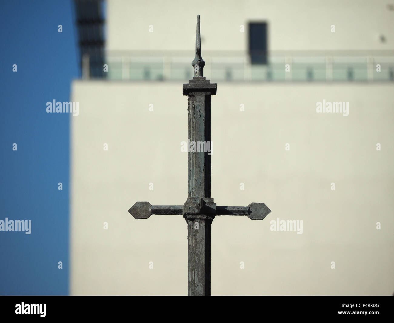 Detail of a Cross on house rooftop Stock Photo - Alamy