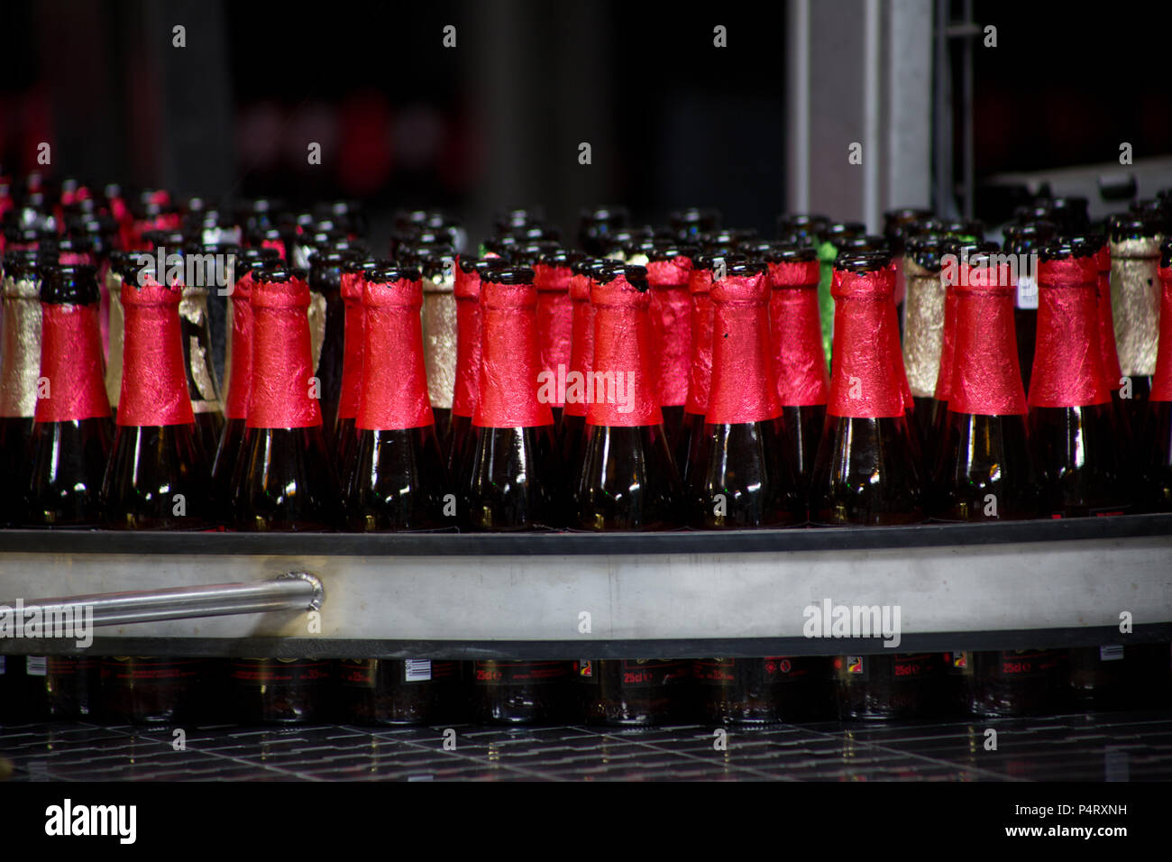 A group of empty beer bottles in a brewery Stock Photo - Alamy