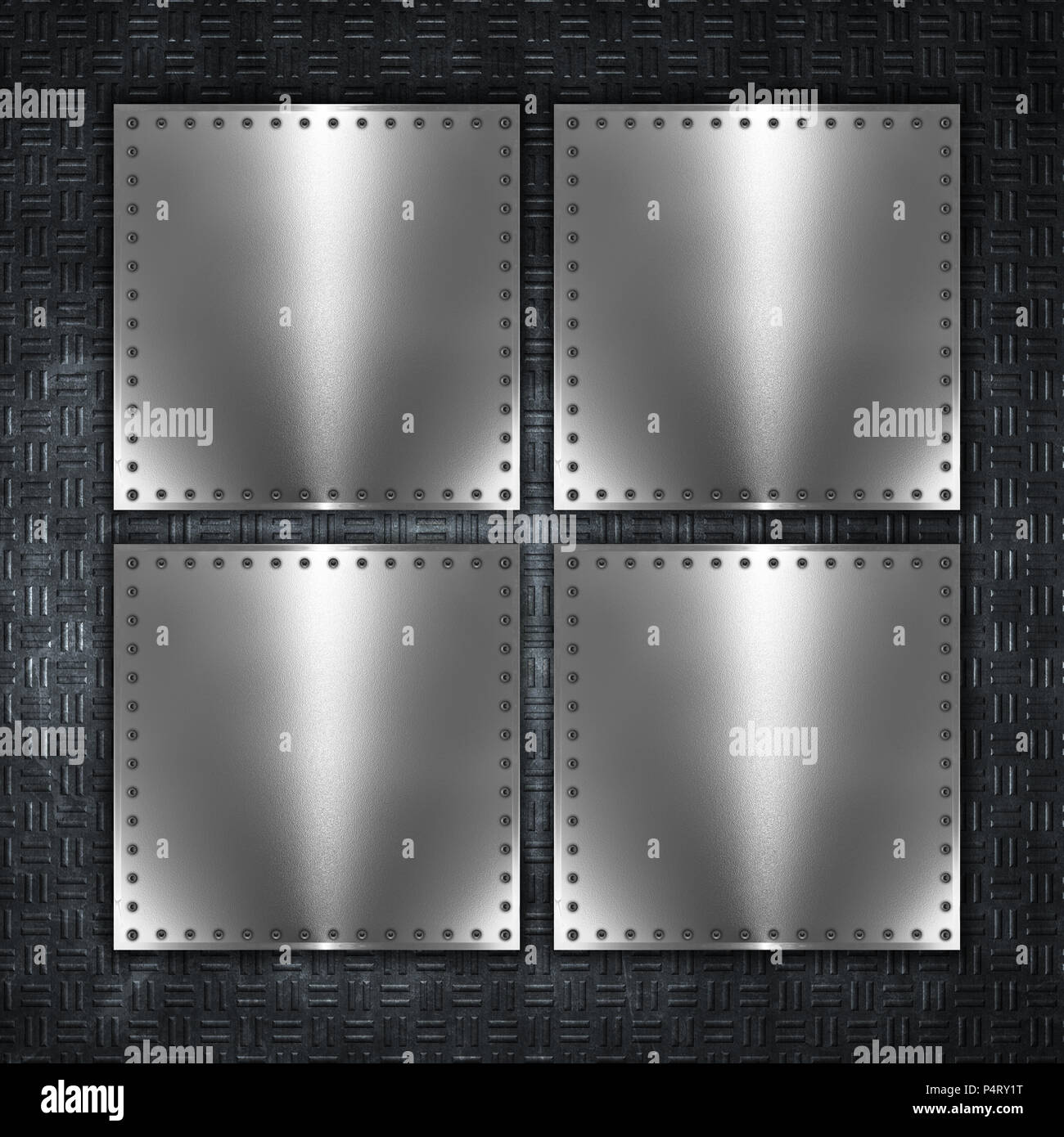Metal plate texture background with rivets Stock Photo - Alamy