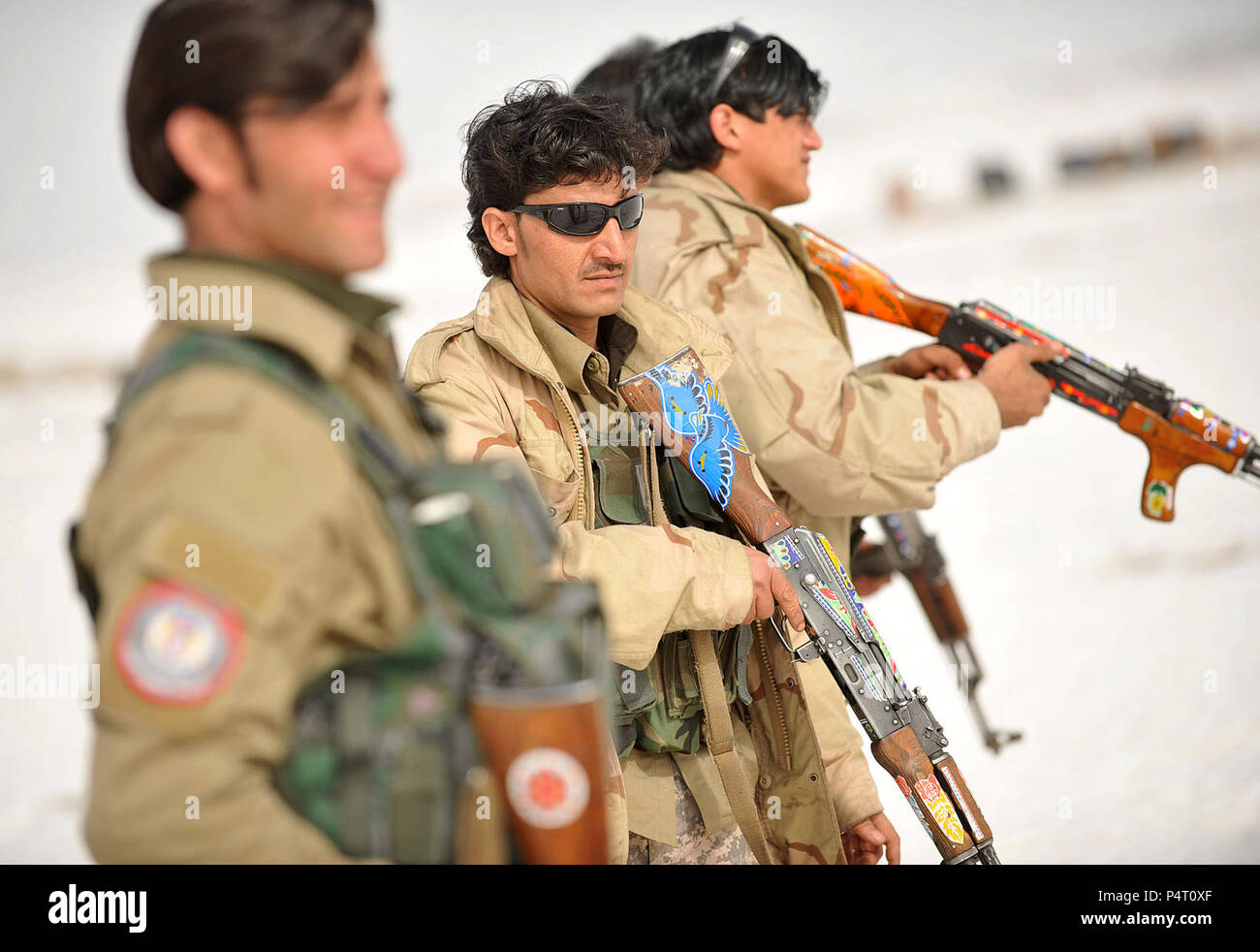 Afghan National Police and Afghan Local Police prepare to fire their ...