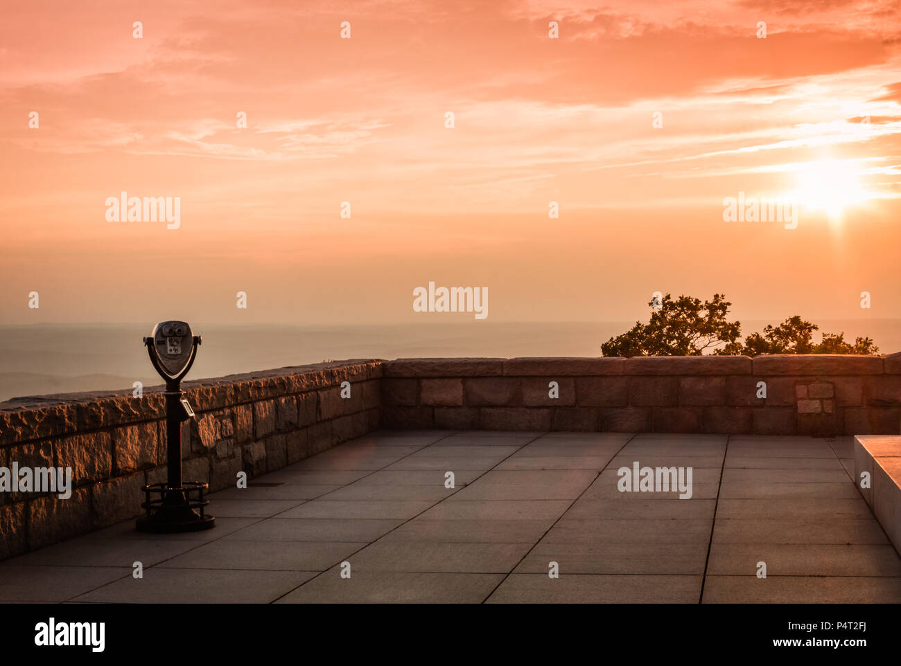 Stormy sunset over the mountains at High Point State Park, the top of ...