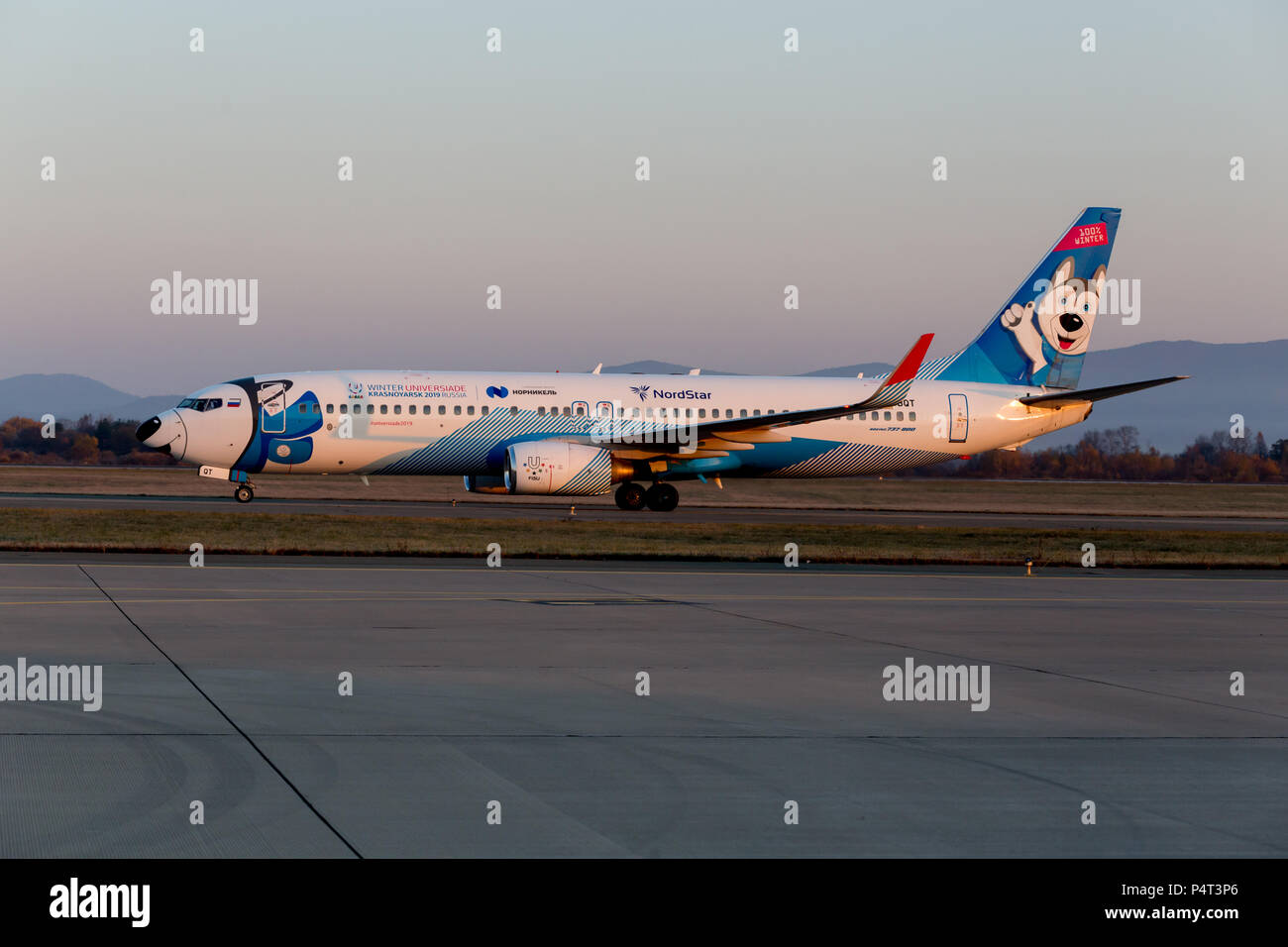 Russia, Vladivostok, 10/13/2017. Passenger jet aircraft Boeing 737-800 ...