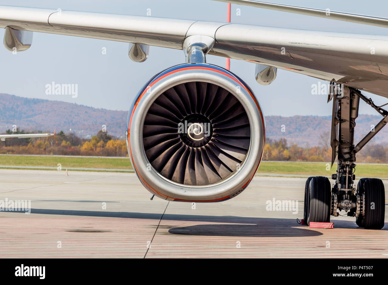 Engine of jet aircraft. Aviation and transportation Stock Photo - Alamy