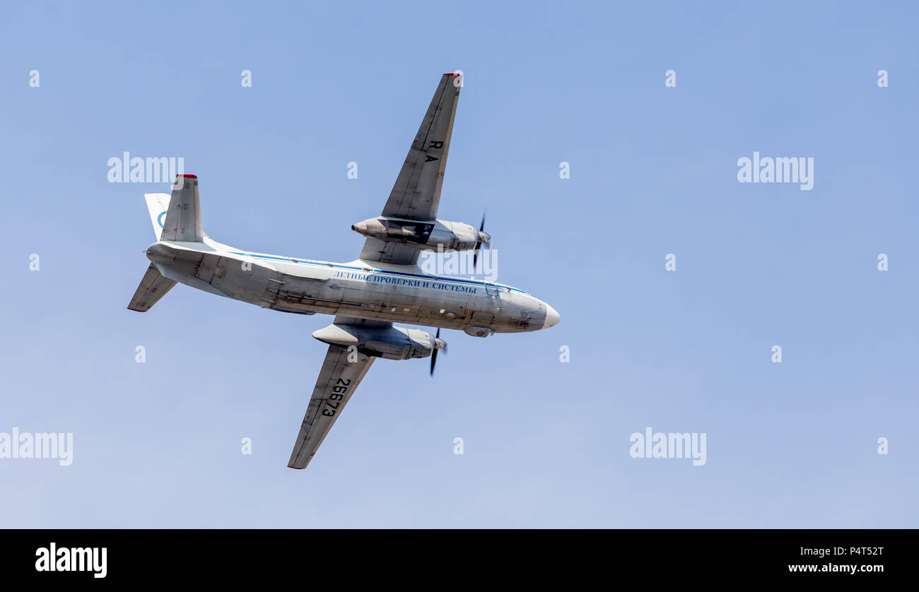 Russia, Vladivostok, 13/10/2017. Civilian jet Antonov An-26 (NATO ...