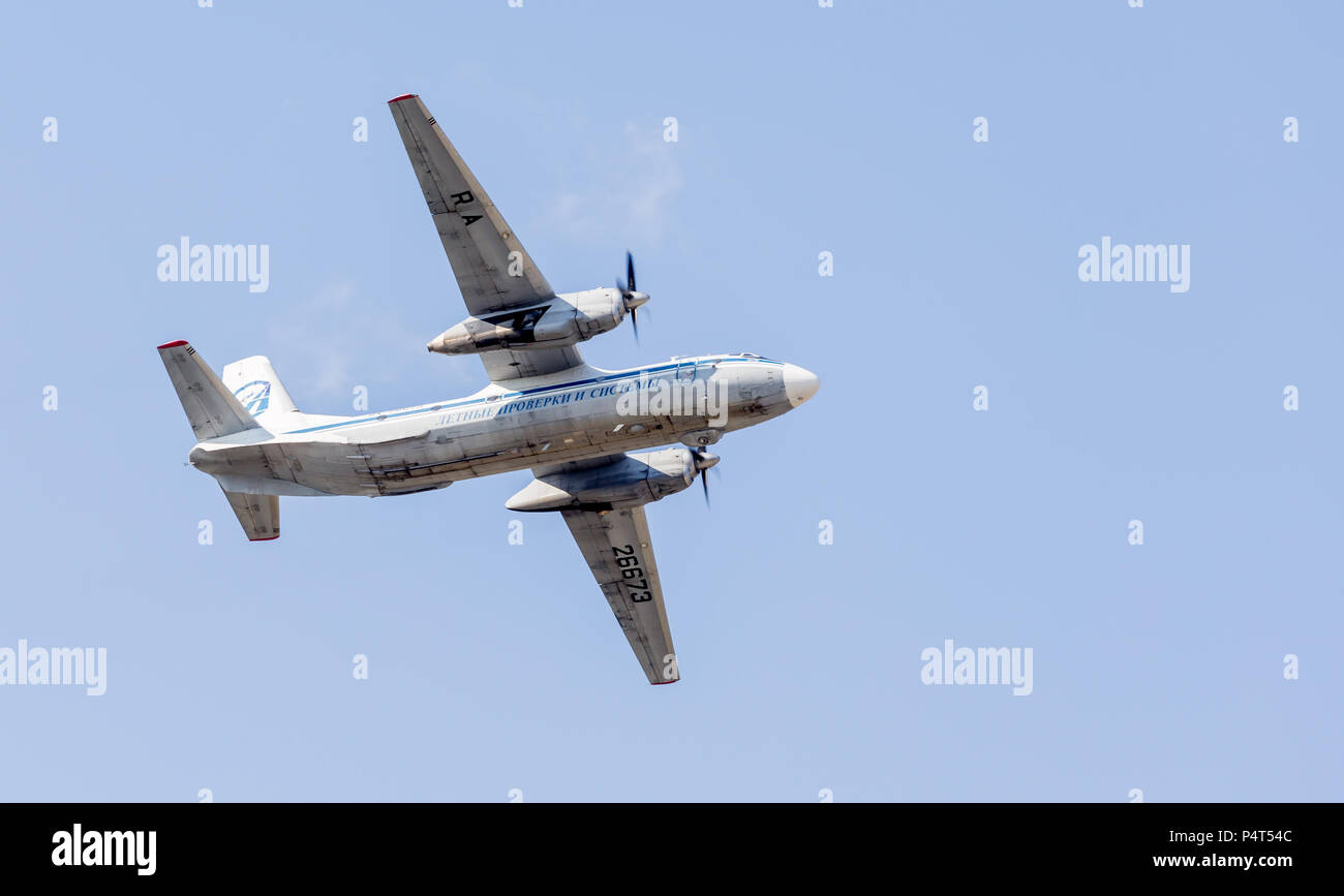 Russia, Vladivostok, 13/10/2017. Civilian jet Antonov An-26 (NATO ...