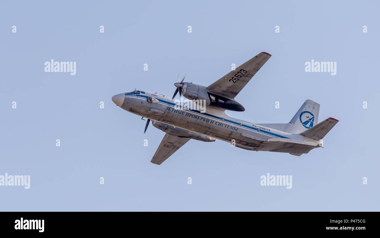 Russia, Vladivostok, 13/10/2017. Civilian jet Antonov An-26 (NATO ...