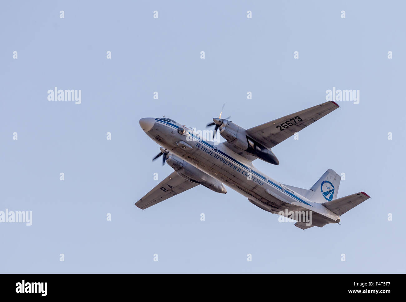 Russia, Vladivostok, 13/10/2017. Civilian jet Antonov An-26 (NATO ...