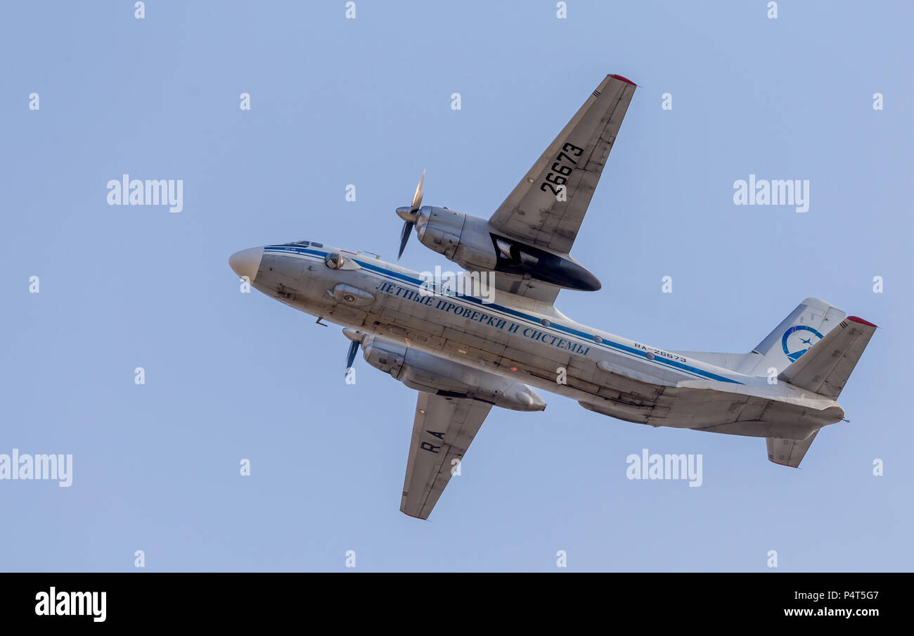 Russia, Vladivostok, 13/10/2017. Civilian jet Antonov An-26 (NATO ...