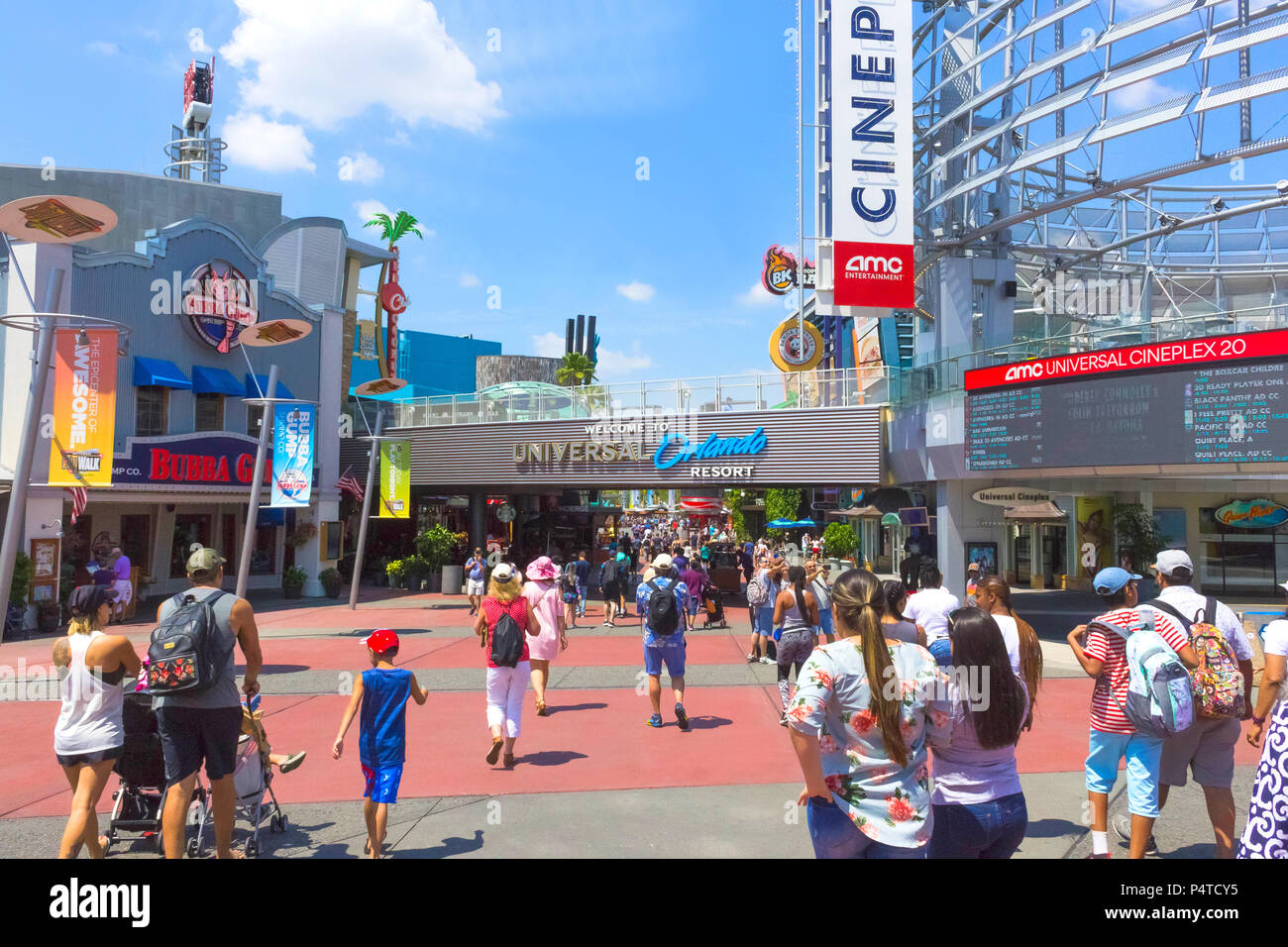 Orlando, USA - May 9, 2018: The Universal City Walk is the mall at the ...