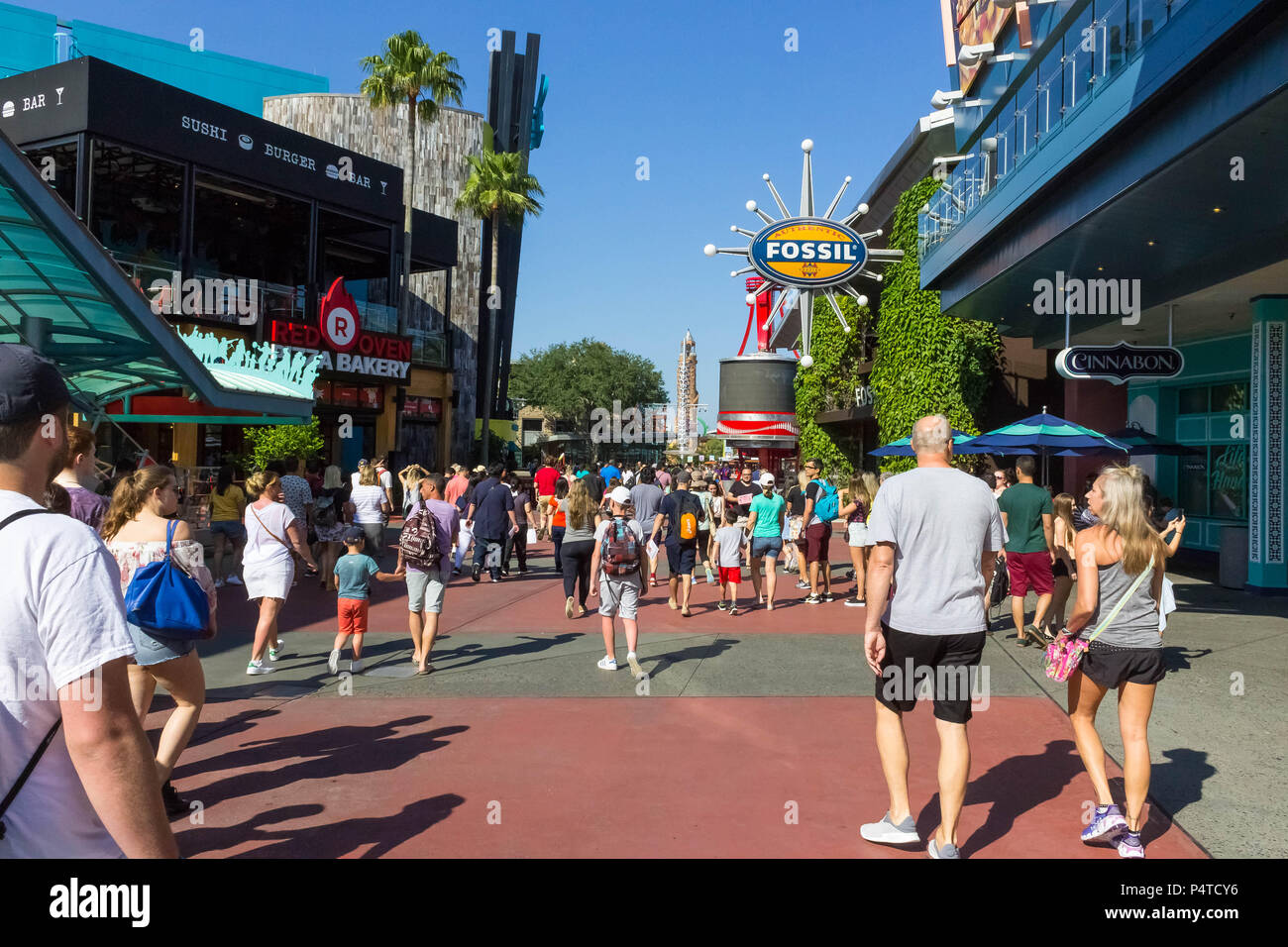 Orlando, USA - May 9, 2018: The Universal City Walk is the mall at the ...