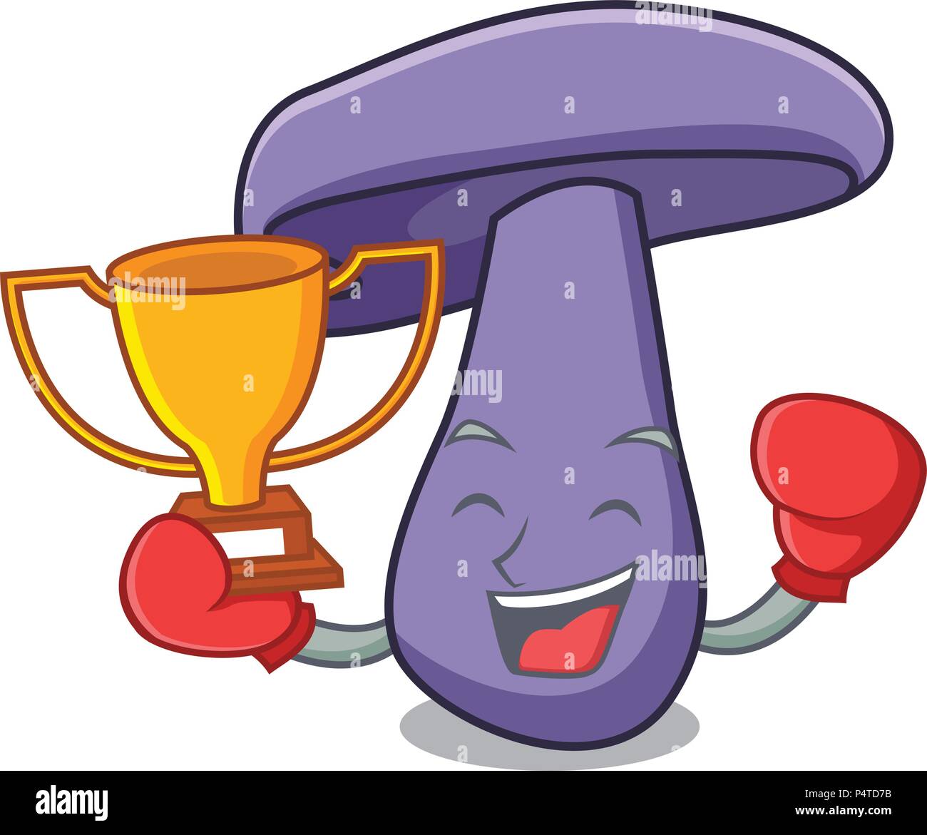 Boxing winner blewit mushroom mascot cartoon Stock Vector Image & Art ...