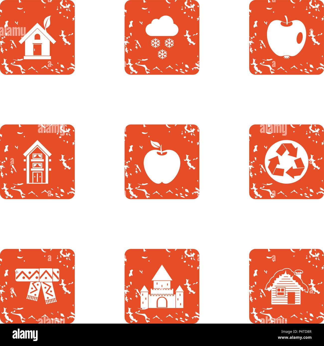 Green worldwide icons set, grunge style Stock Vector Image & Art - Alamy