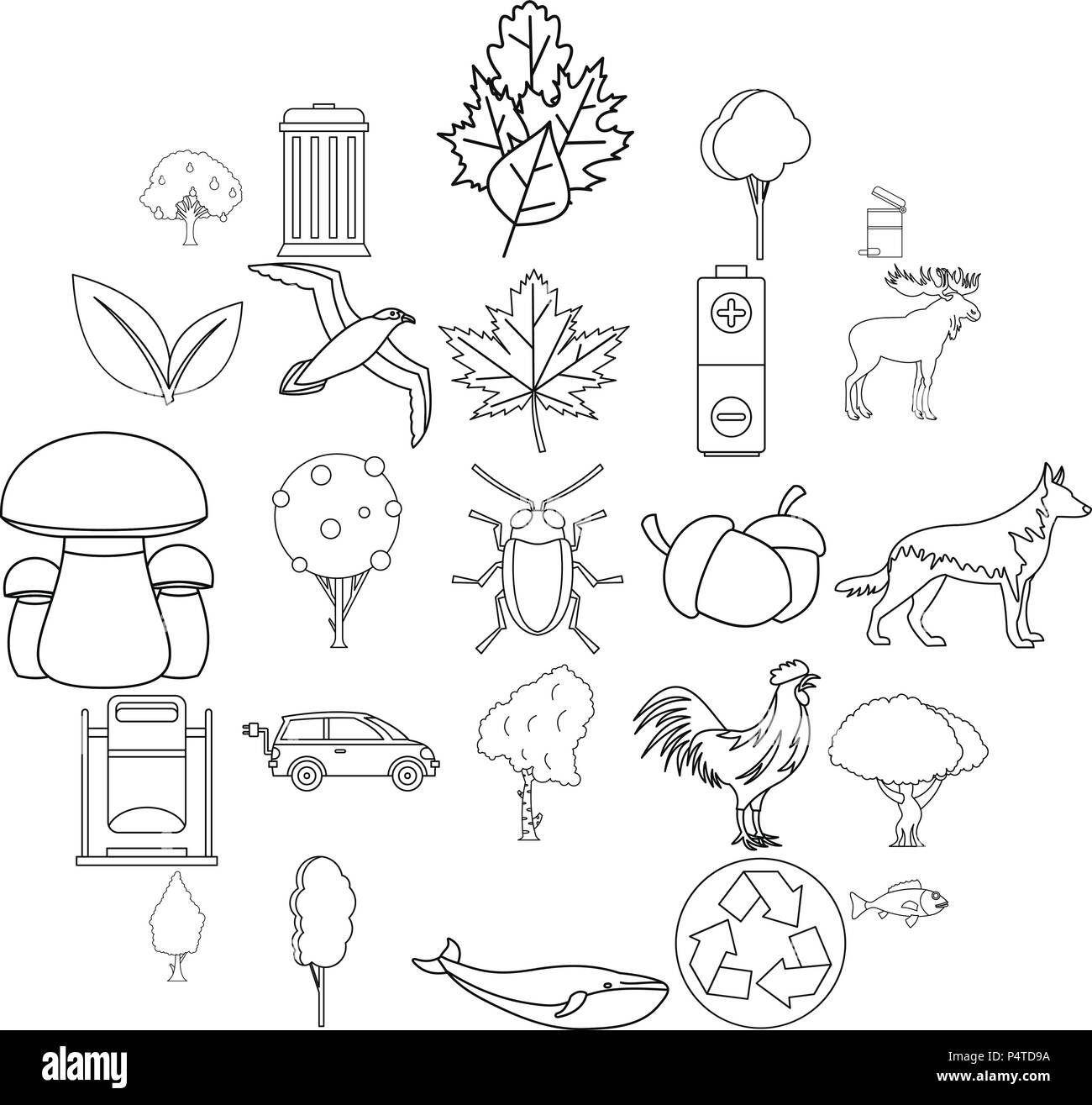 Reserve icons set, outline style Stock Vector Image & Art - Alamy