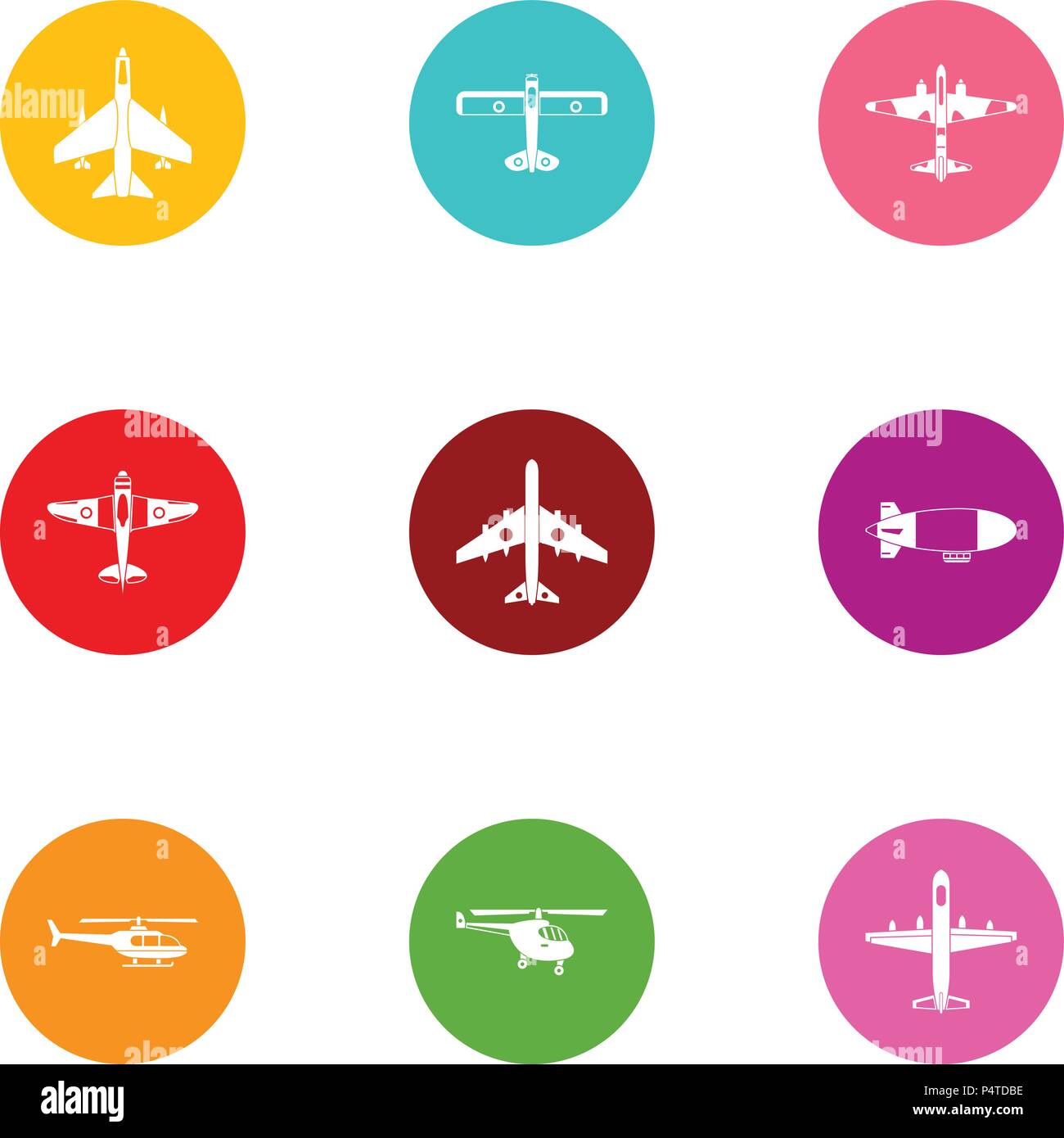Overflight icons set, flat style Stock Vector Image & Art - Alamy