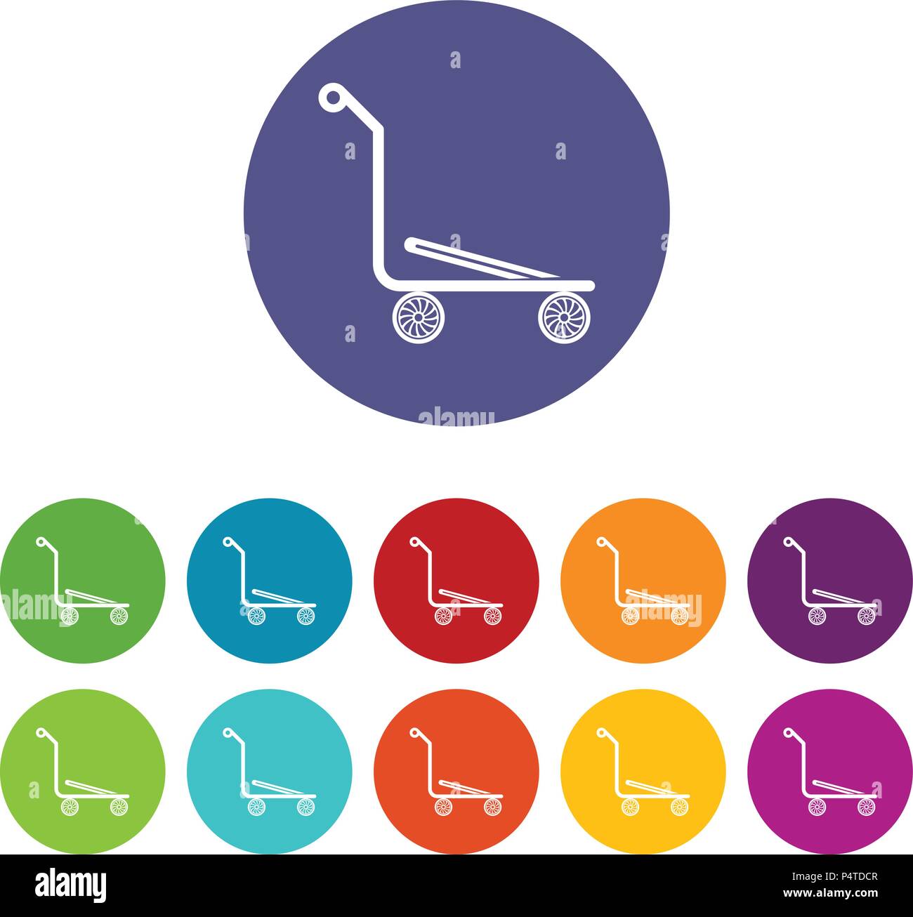 Airport trolley icons set vector color Stock Vector Image & Art - Alamy