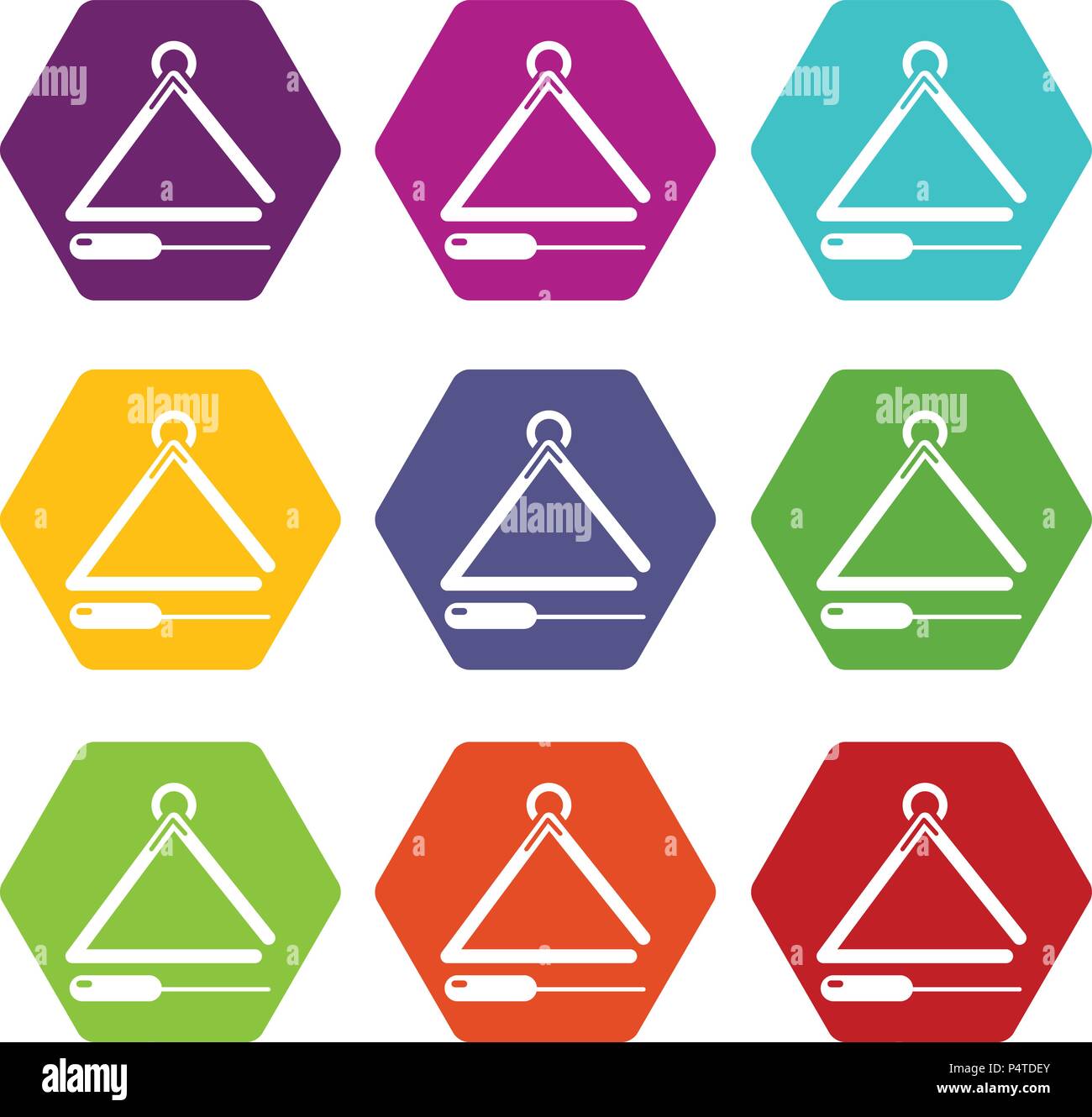 Musical triangle icons set 9 vector Stock Vector Image & Art - Alamy