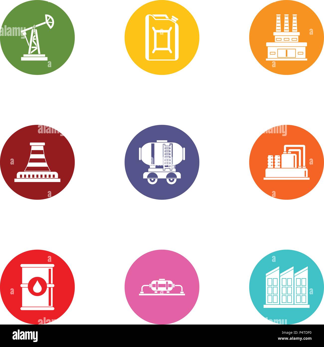 Oil reserve icons set, flat style Stock Vector Image & Art - Alamy