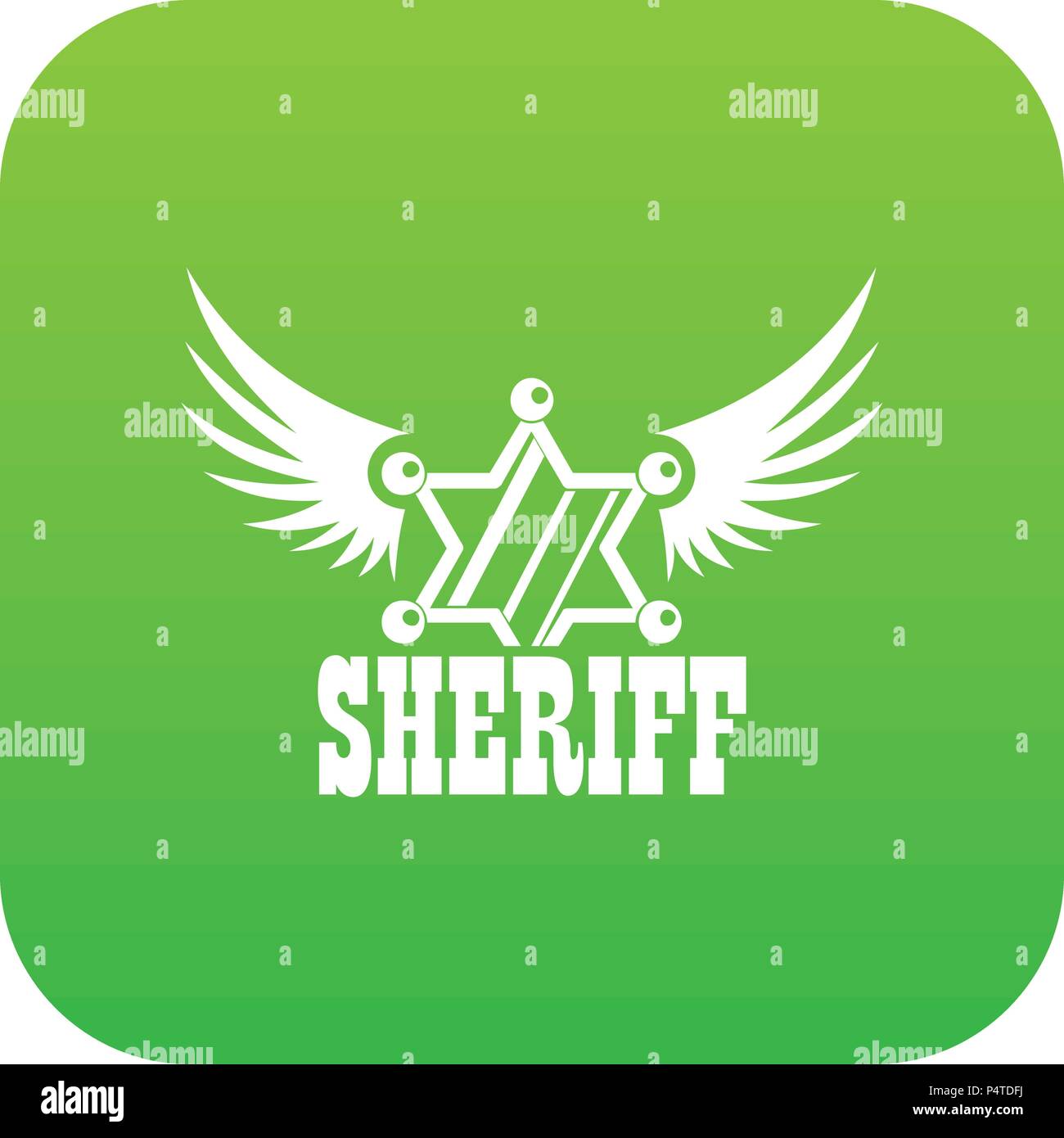 Sheriff icon green vector Stock Vector Image & Art - Alamy