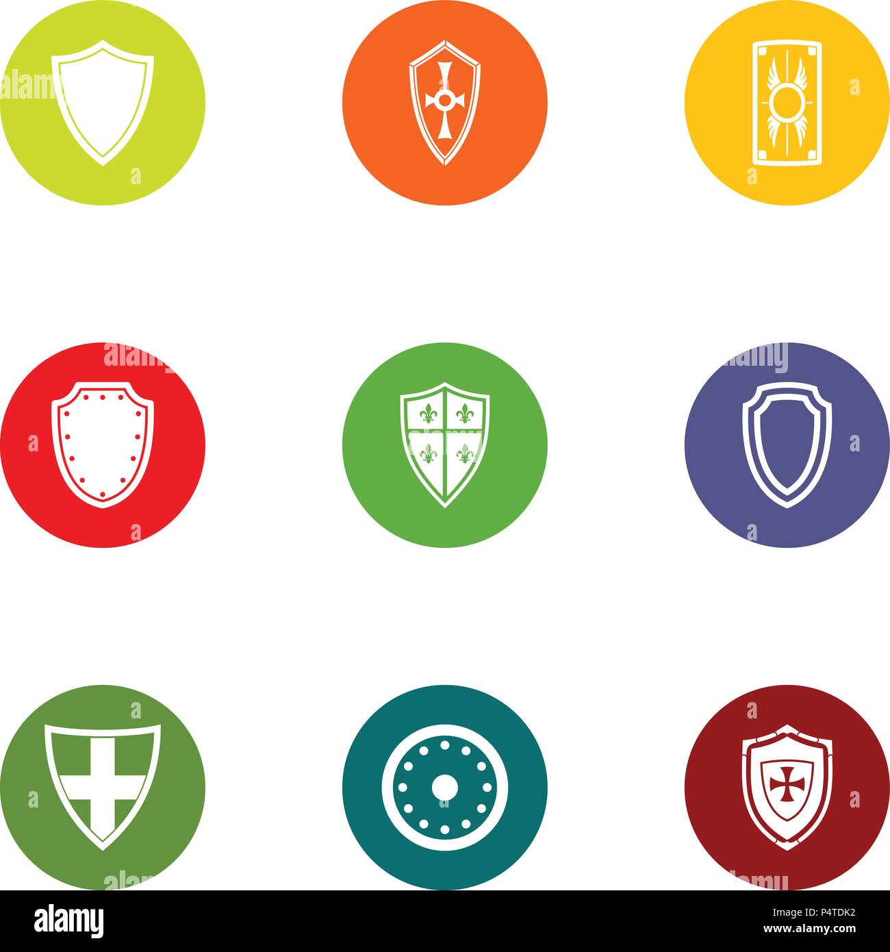 Safeguard icons set, flat style Stock Vector Image & Art - Alamy