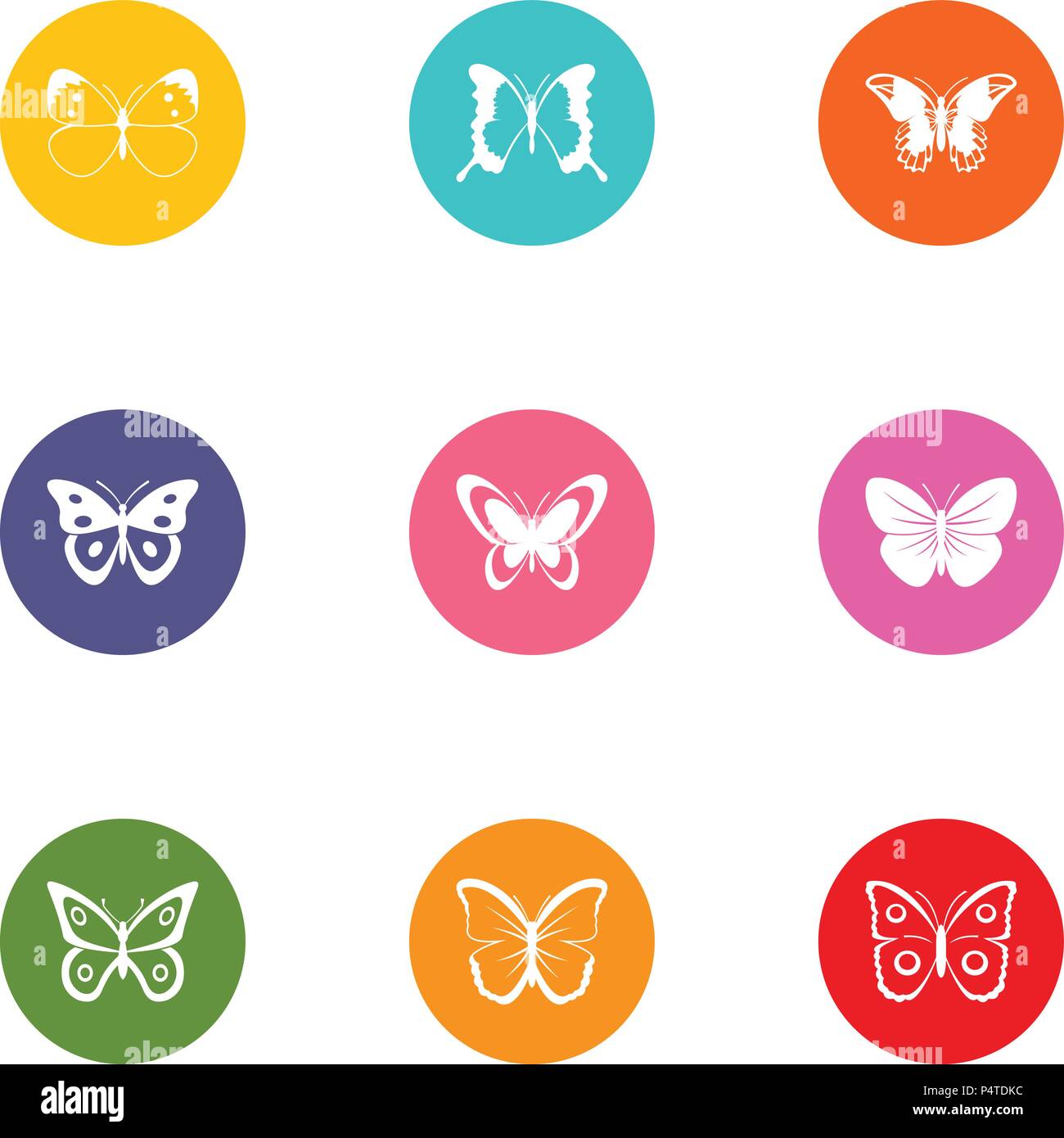 Night butterfly icons set, flat style Stock Vector Image & Art - Alamy