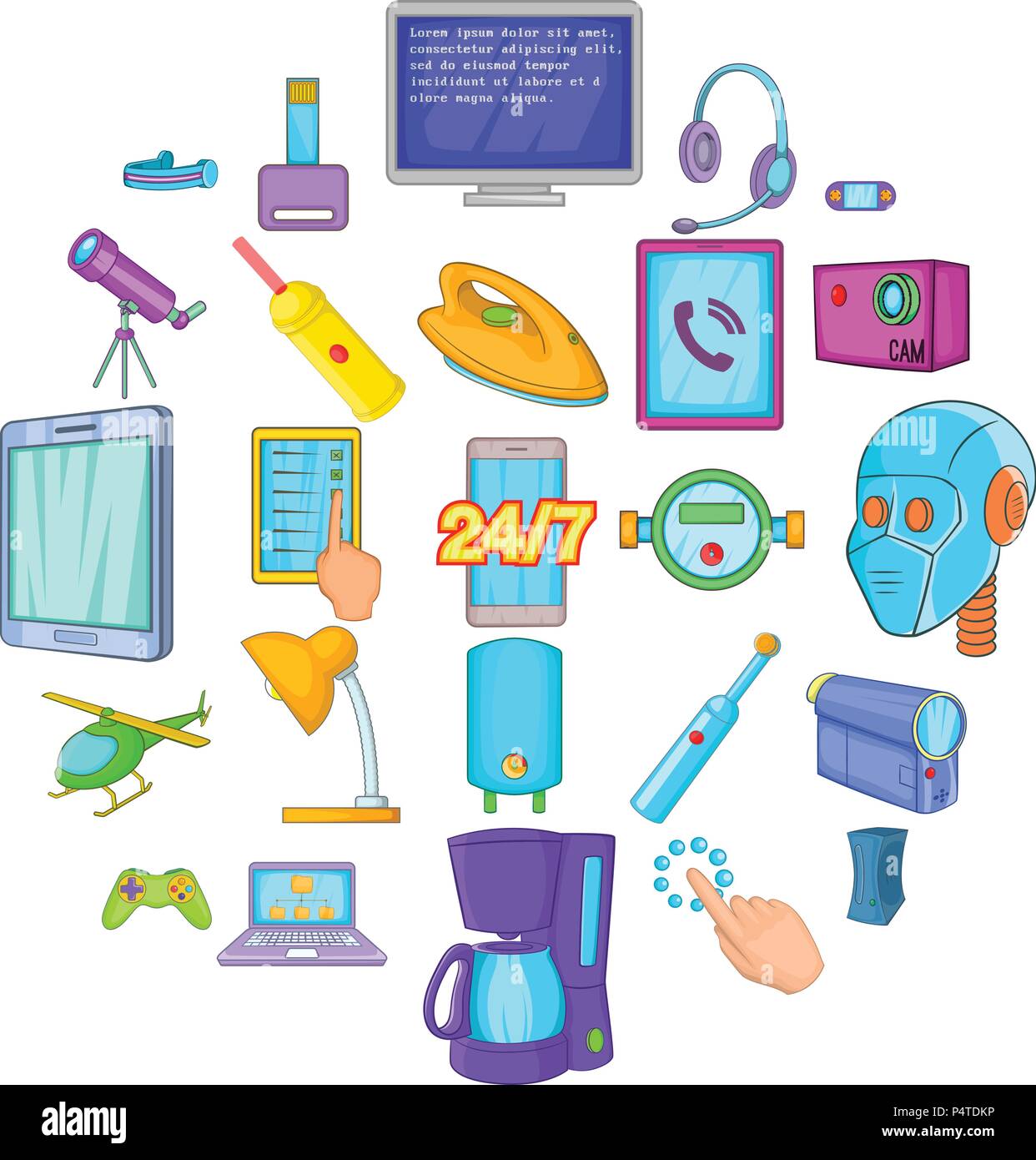 Gadget icons set, cartoon style Stock Vector Image & Art - Alamy