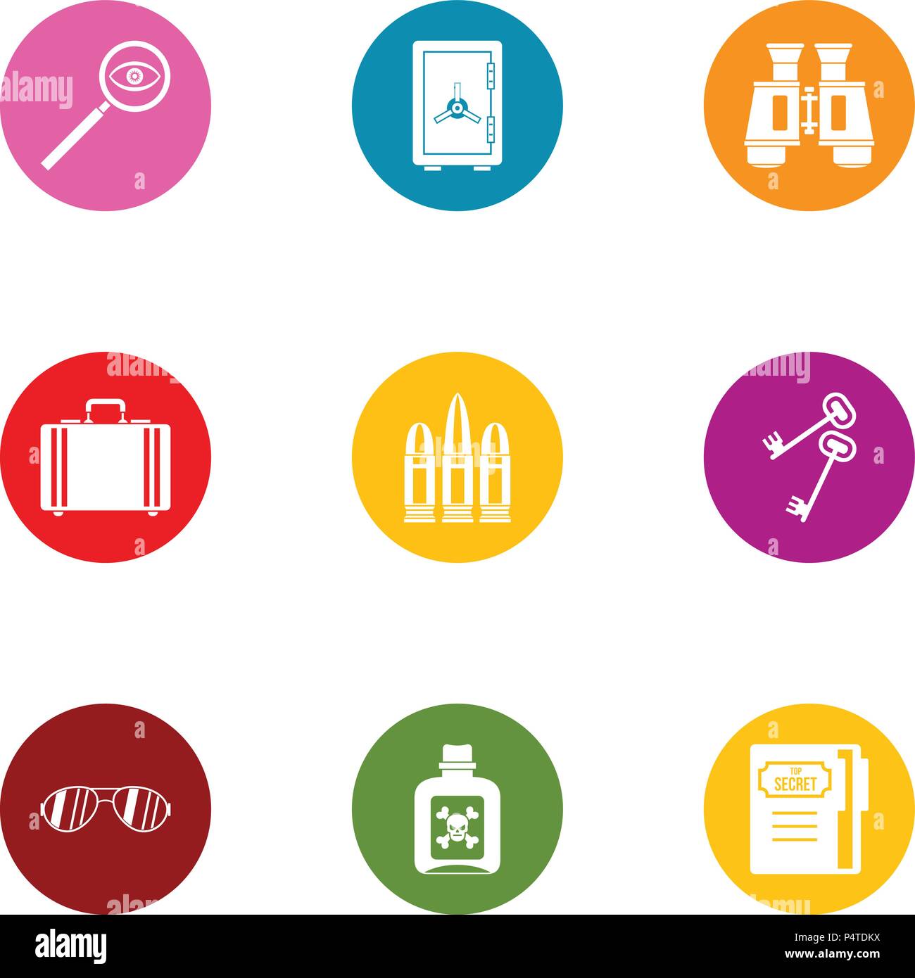 Spy icons set, flat style Stock Vector Image & Art - Alamy