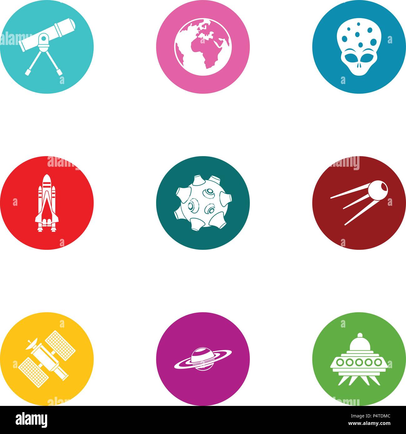 Universe icons set, flat style Stock Vector Image & Art - Alamy