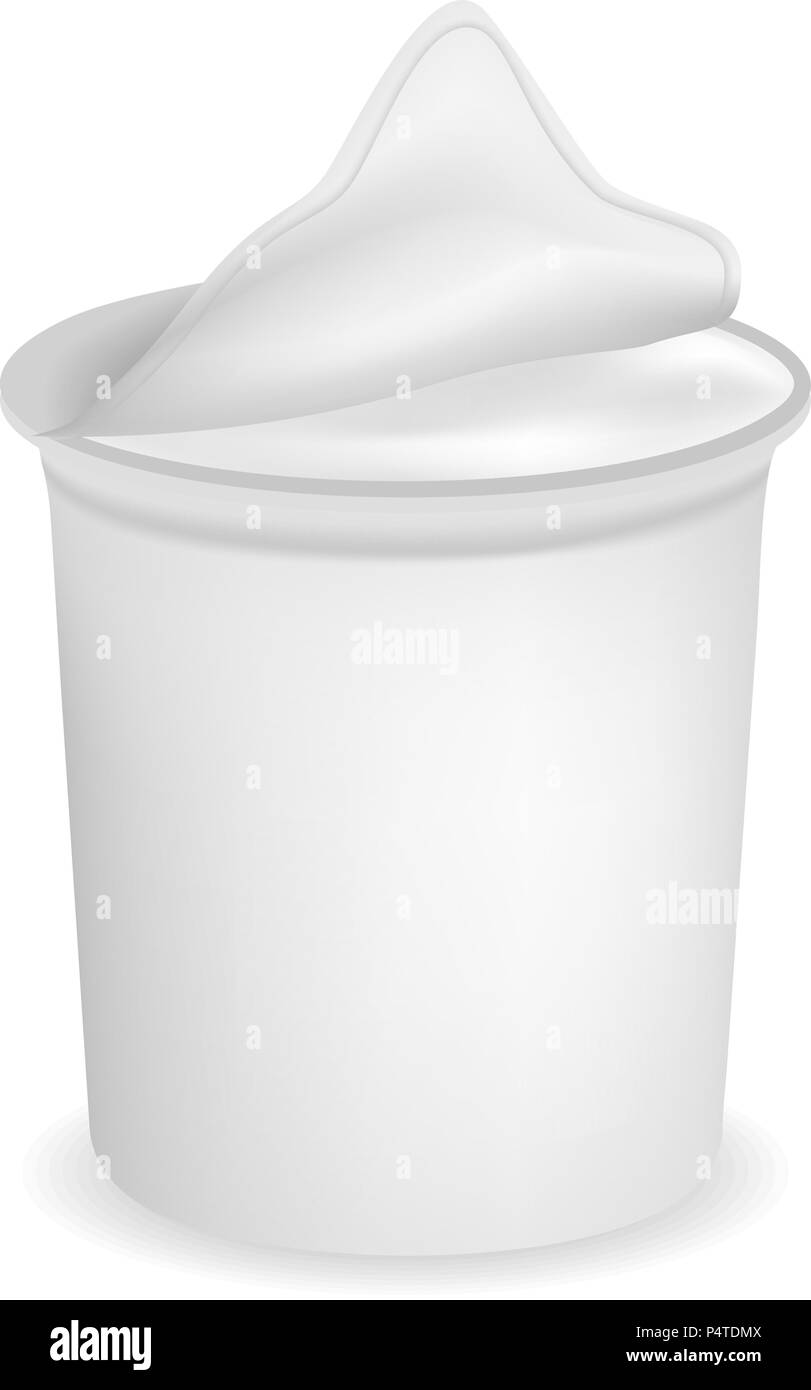 Fresh yogurt box mockup, realistic style Stock Vector Image & Art - Alamy